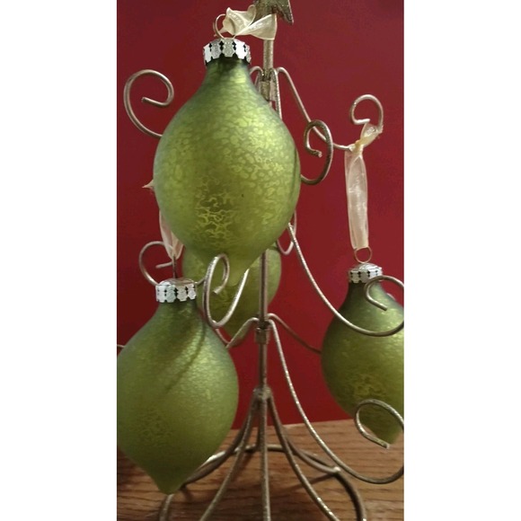 Holiday | Frontgate Ornaments Set Of 4 Teardrop Glass Green Christmas ...